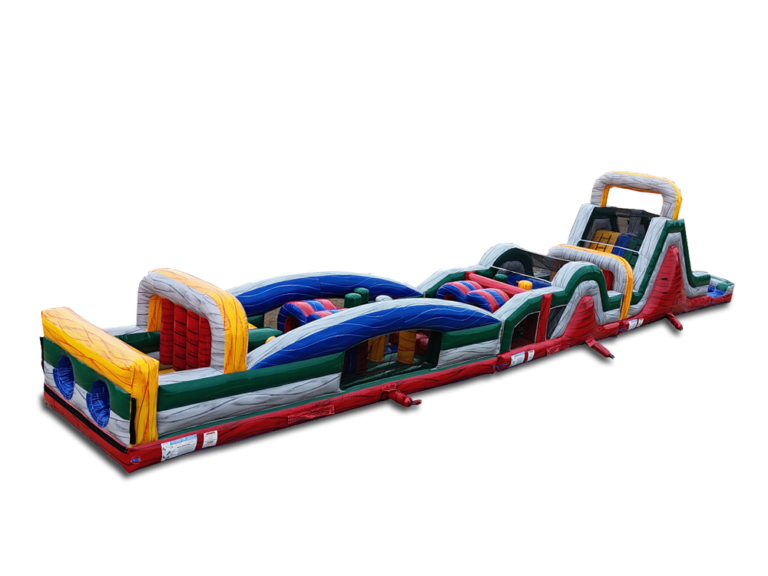 85 FT Dual Lane Extreme Obstacle Course Wet & Dry | USA Bouncers