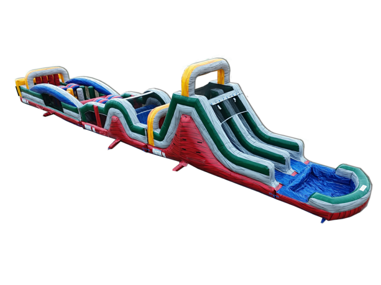 85 FT Dual Lane Extreme Obstacle Course Wet & Dry | USA Bouncers
