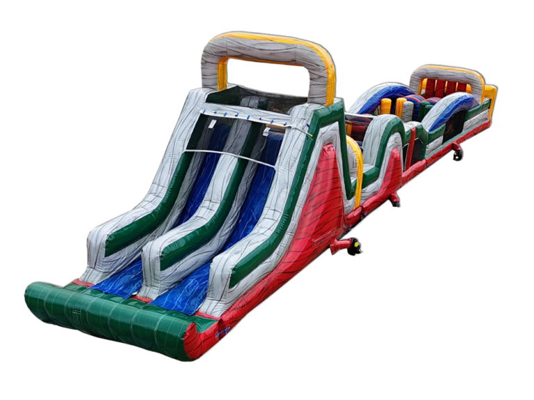 85 FT Dual Lane Extreme Obstacle Course Wet & Dry | USA Bouncers